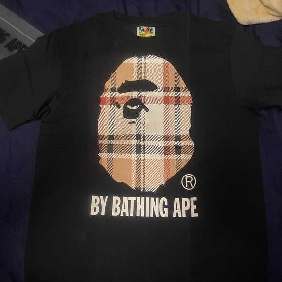 Bape | Shirts | Authentic Bape A Bathing Ape Check By Bathing Tee ...